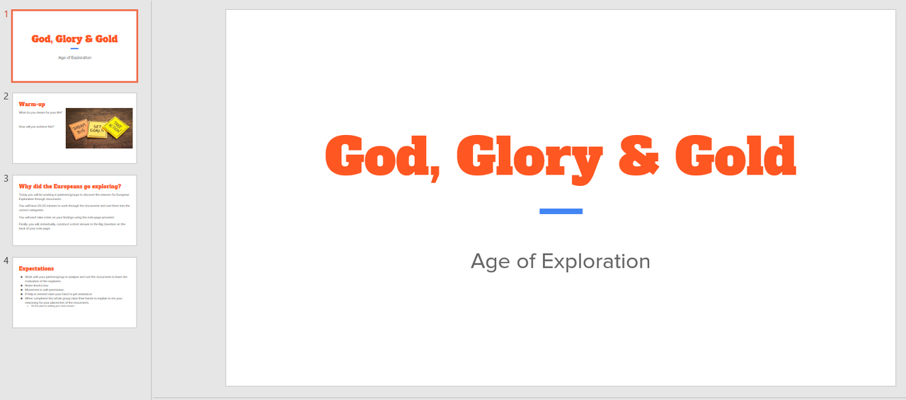 Age of Exploration: God, Glory, Gold - Amped Up Learning