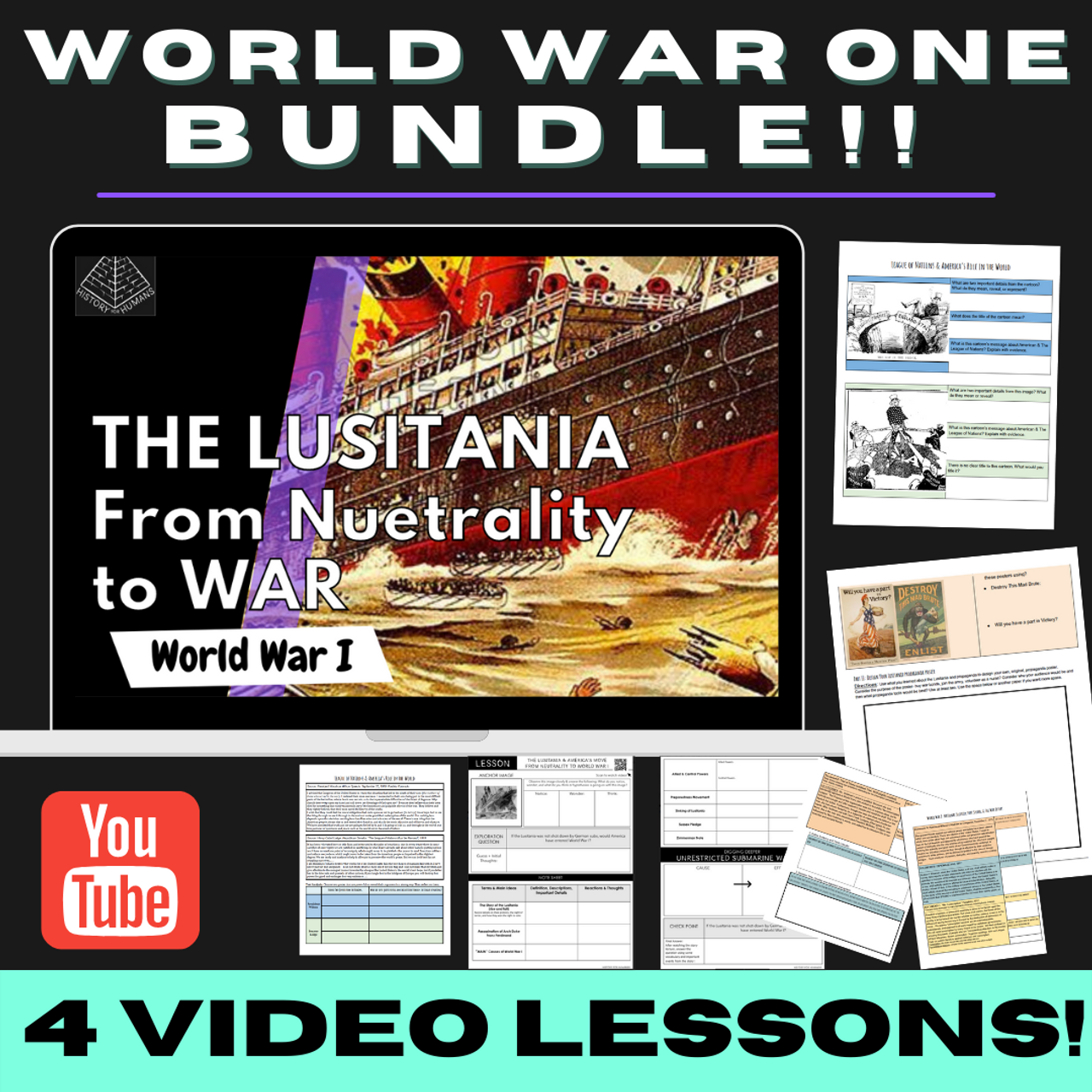 World War I Bundle | 4 Videos & Activities! - Amped Up Learning