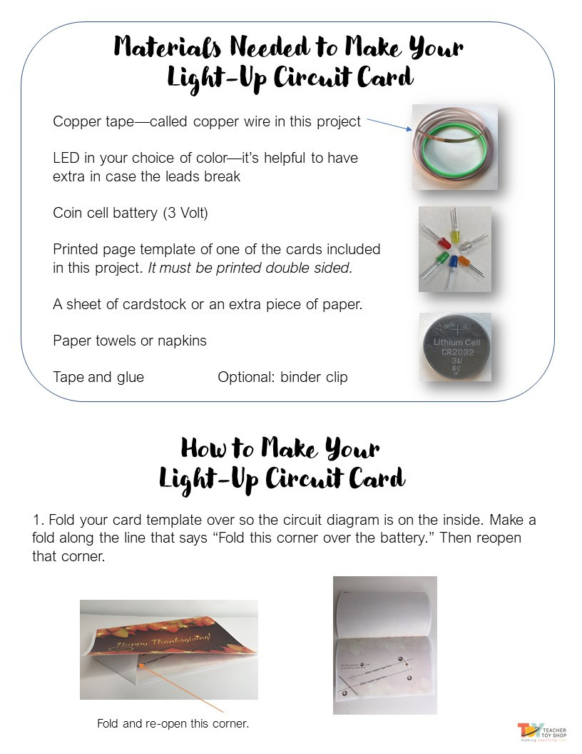 Thanksgiving STEM Electricity Paper Circuit Cards Activity | Circuits ...