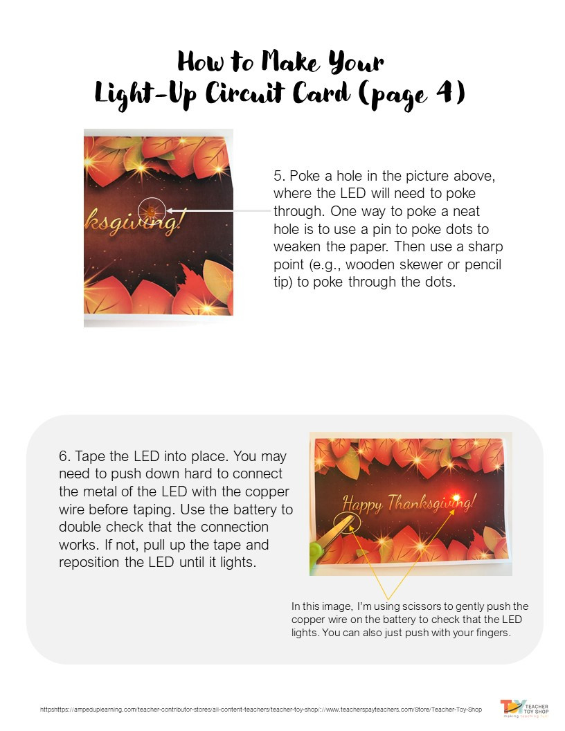 Thanksgiving STEM Electricity Paper Circuit Cards Activity | Circuits ...