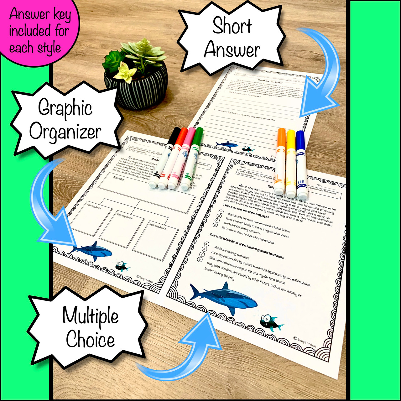 Freebie: Main Idea & Supporting Details: Passage, Worksheets, & Assessment