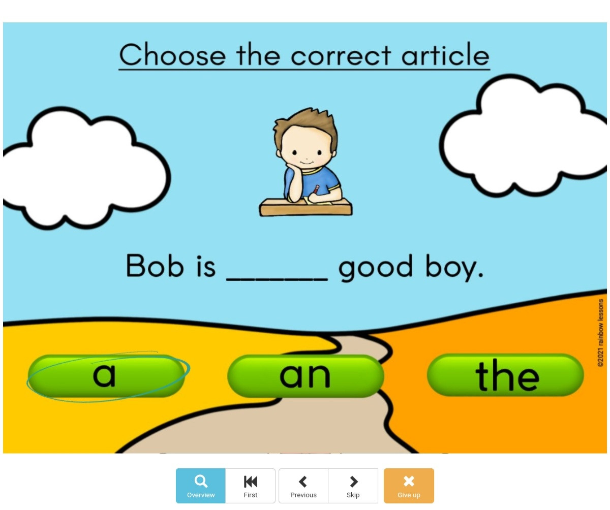 Definite and Indefinite Articles Boom Cards