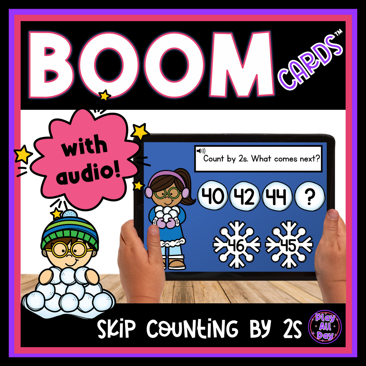 Winter Skip Counting by 2s Up to 50 Boom Cards™ - Amped Up Learning