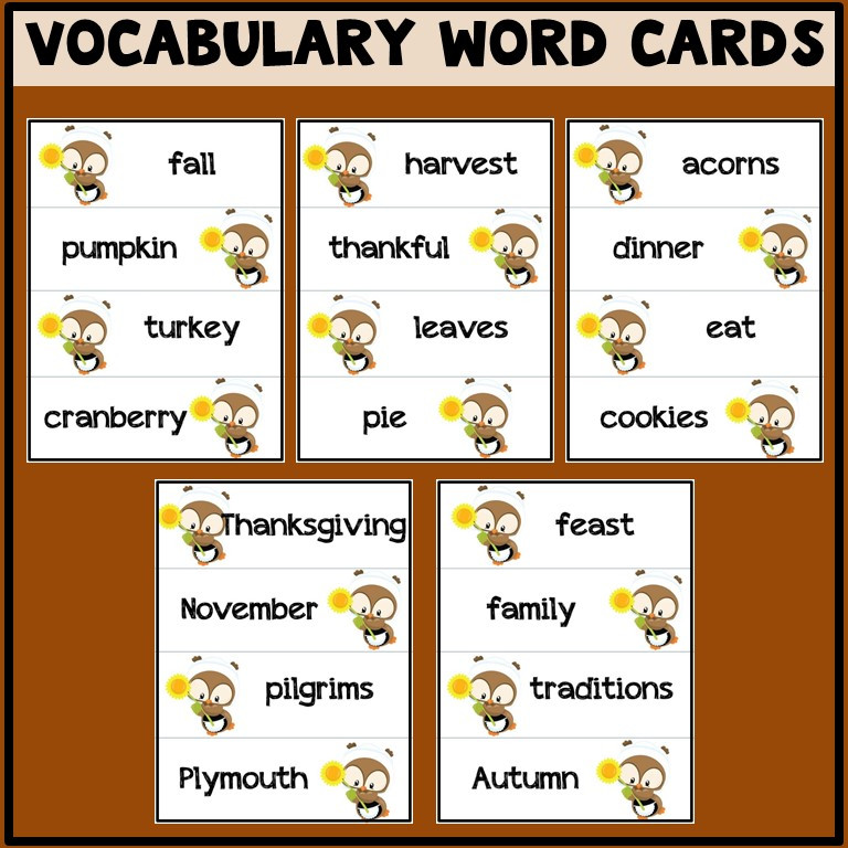 Thanksgiving Worksheets Morning Work Print and Go