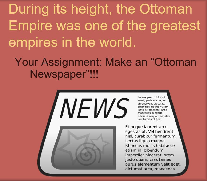 Ottoman Empire Newspaper Activity