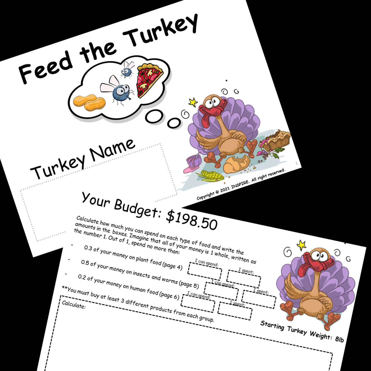 Thanksgiving Math Project Operations with Decimals Project PBL Feed the ...