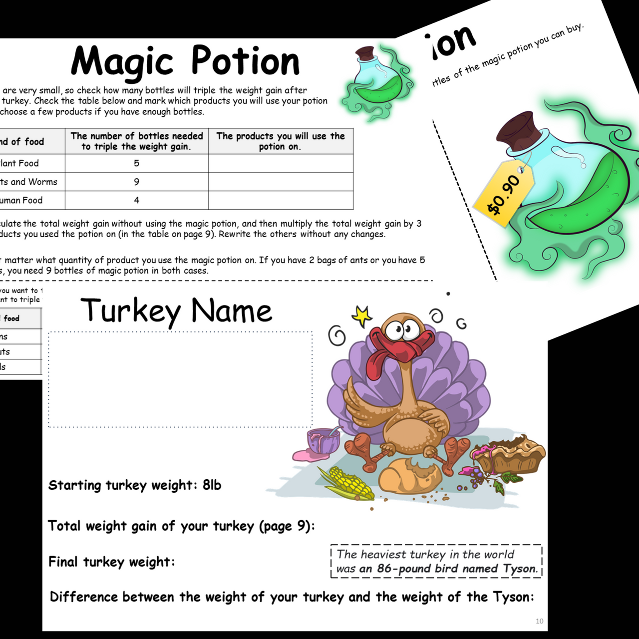 Thanksgiving Math Project Operations with Decimals Project PBL Feed the ...