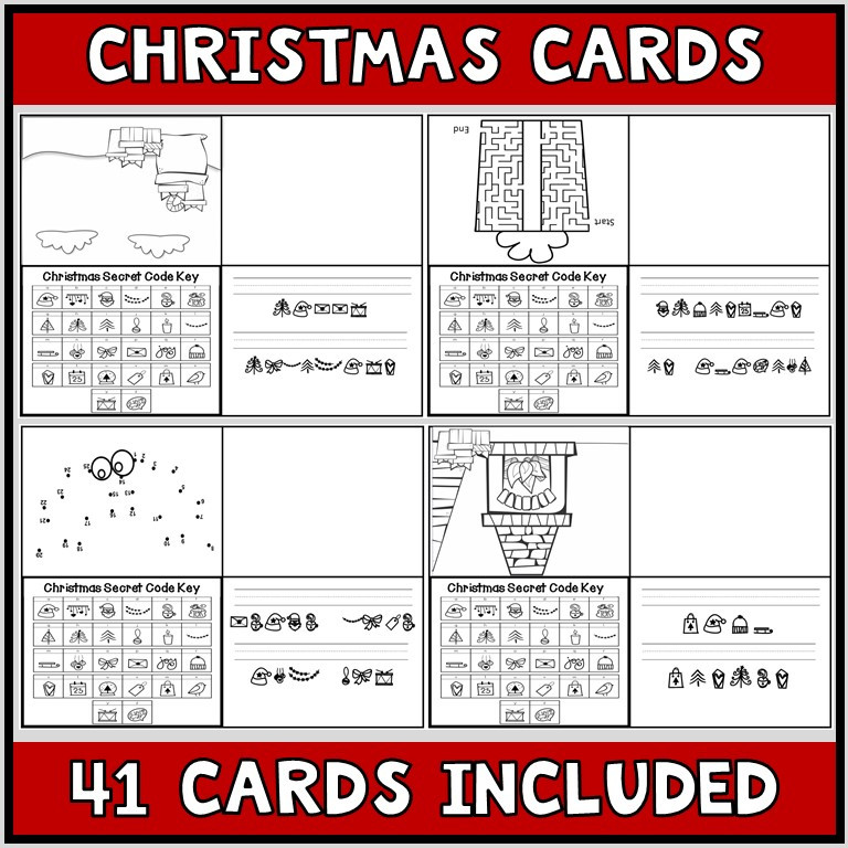 Christmas Party Activity Secret Code Cards