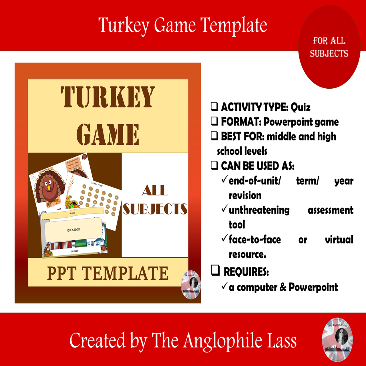Turkey game | Thanksgiving quiz template | For all subjects | - Amped ...