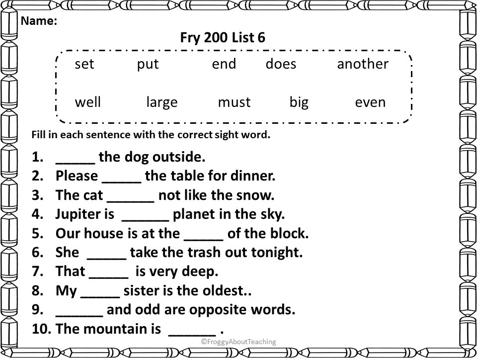 Sight Word Games and Activities Fry 200 - Amped Up Learning