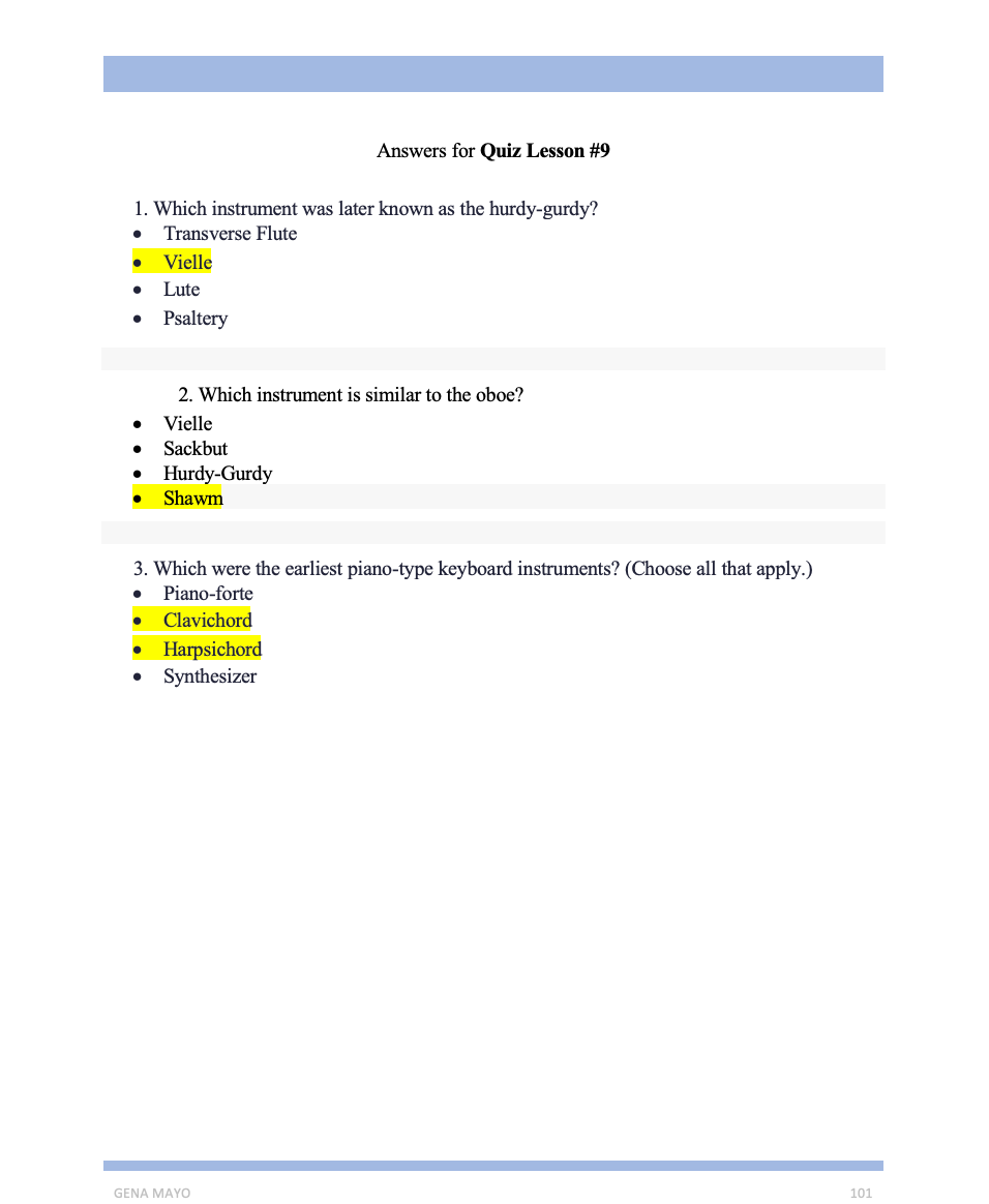 36 Lessons in Music Appreciation from the Middle Ages Thru Classical Era