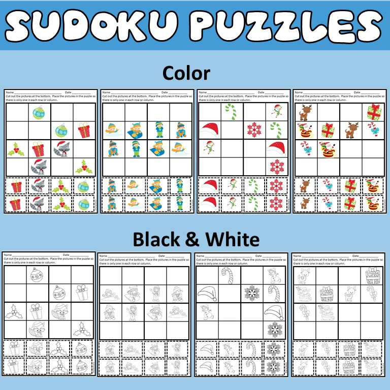 Sudoku Puzzles for Beginners - Christmas Activity