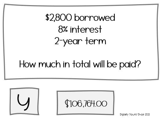 Simple Interest Scavenger Hunt