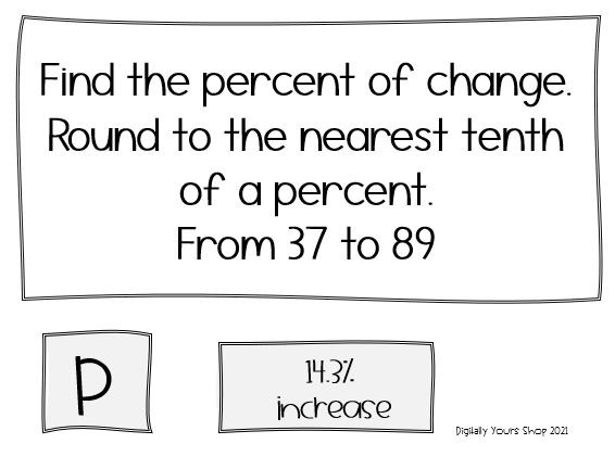 Percent Change Scavenger Hunt