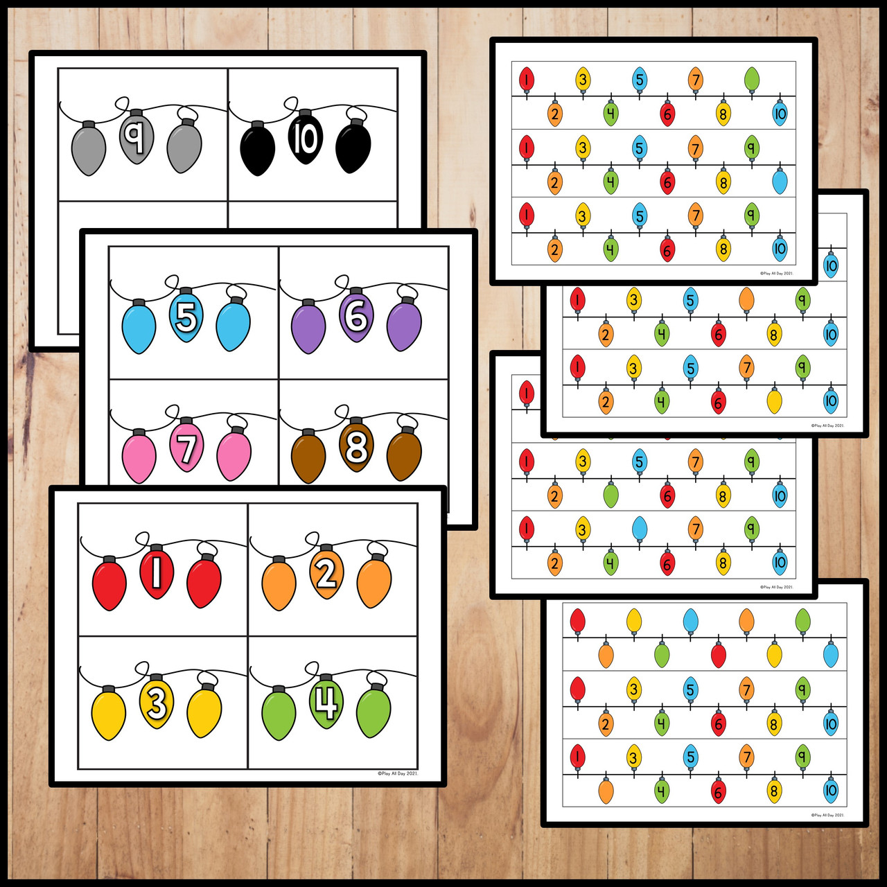 Christmas Numbers 1 to 10 Activities | Holiday Lights and Reindeer ...