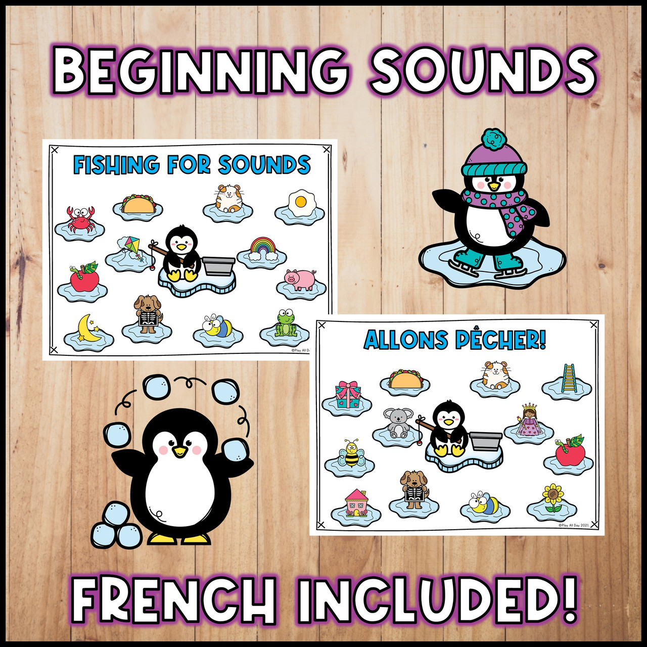 Alphabet Ice Fishing | Letter Matching and Beginning Sounds Activity ...