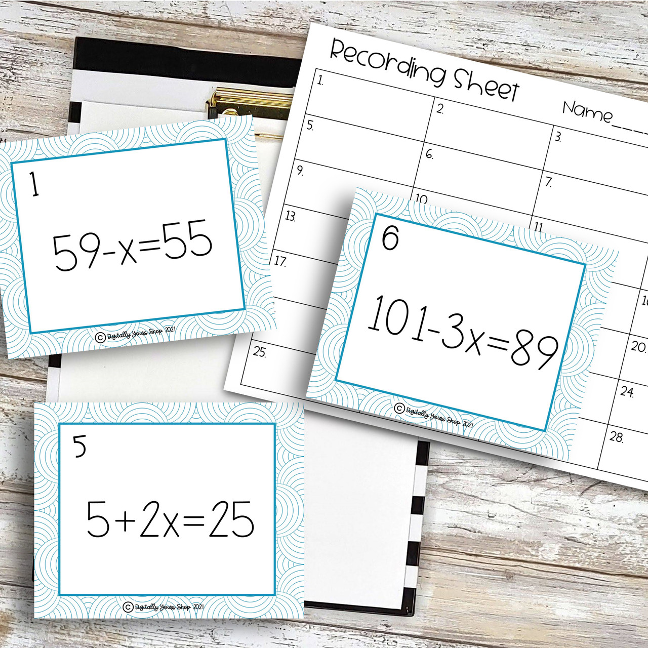 Solve Two-Step Equations Task Cards (Print & Digital) - Amped Up Learning
