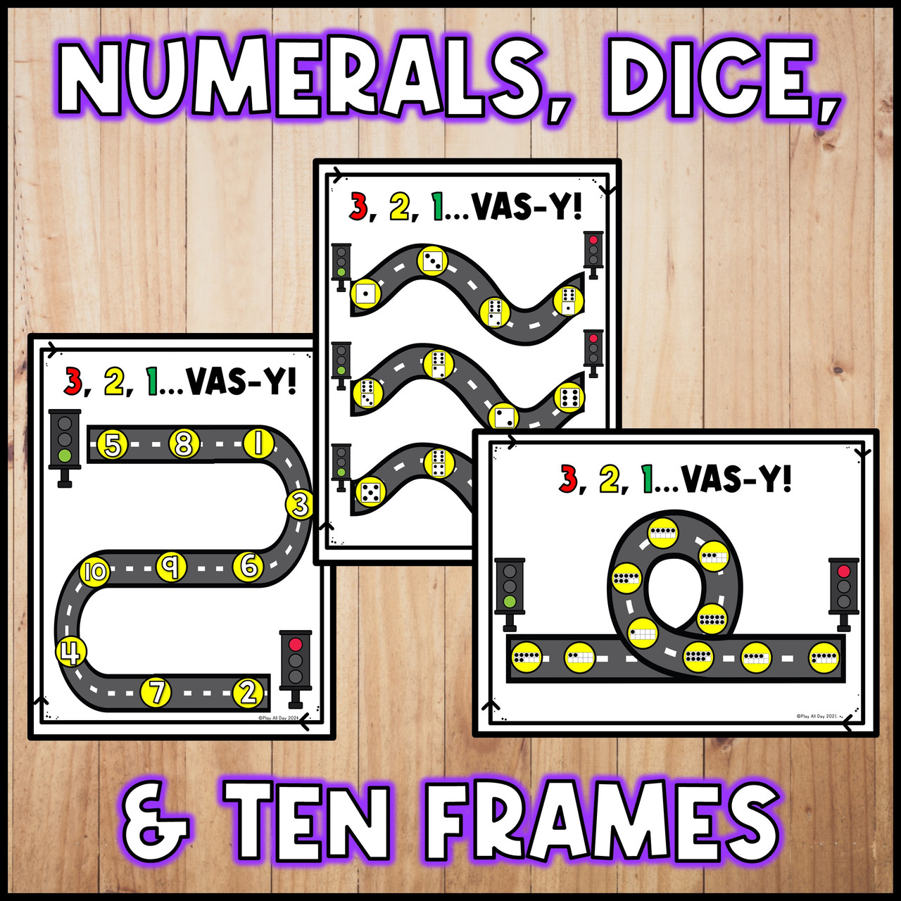 Race Car Number Mats for Numbers 1 to 10 | French Version Included!