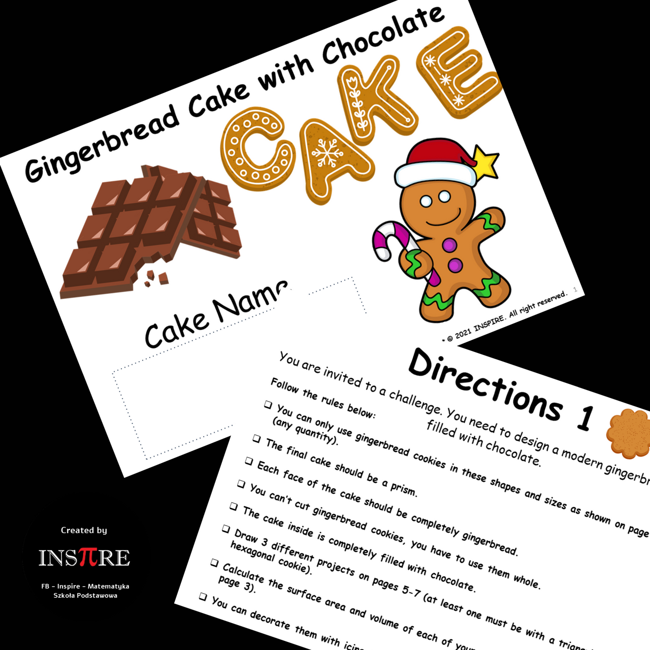 Christmas Gingerbread Math Project Volume & Surface Area of Prisms ...