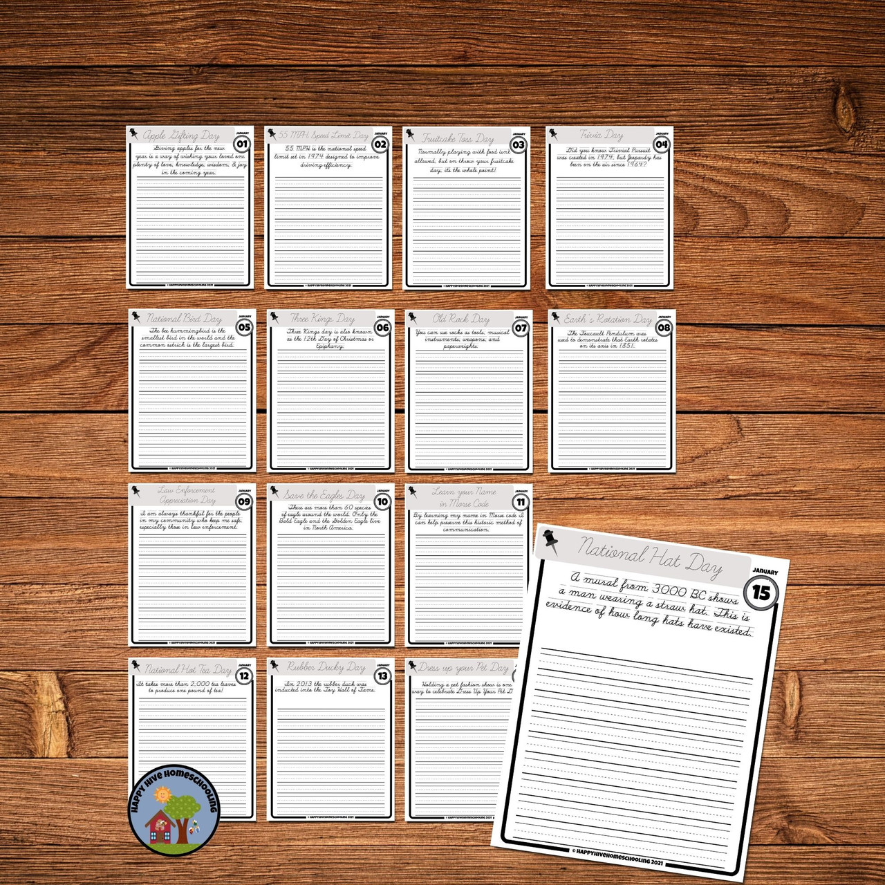 January Copywork Printables - Cursive - Amped Up Learning