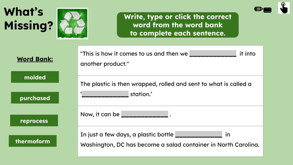 Climate Change Informational Text Reading Passage and Activities