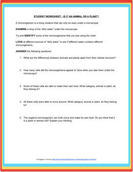 "Is it an Animal or Plant Cell?" Free Lesson Plan