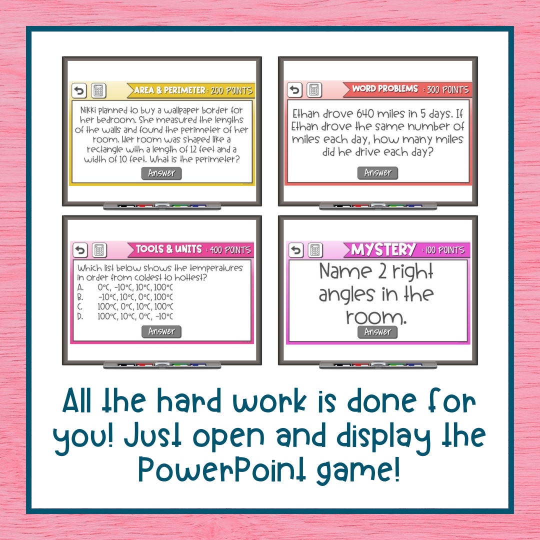 4th Grade Measurement Math Game Show
