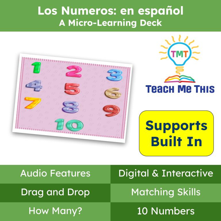 Los Numeros (Numbers in Spanish) Matching | Discrimination ...