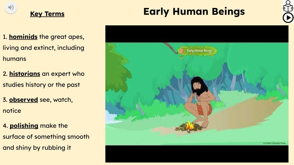 Early Human Informational Text Reading Passage and Activities