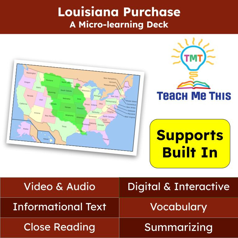 Louisiana Purchase Informational Text Reading Passage and Activities
