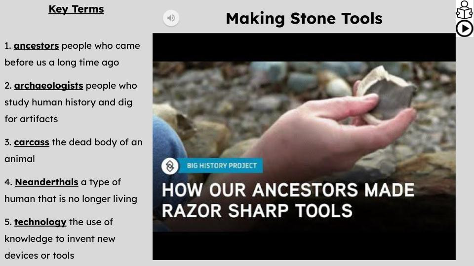 Stone Age Tools Informational Text Reading Passage and Activities
