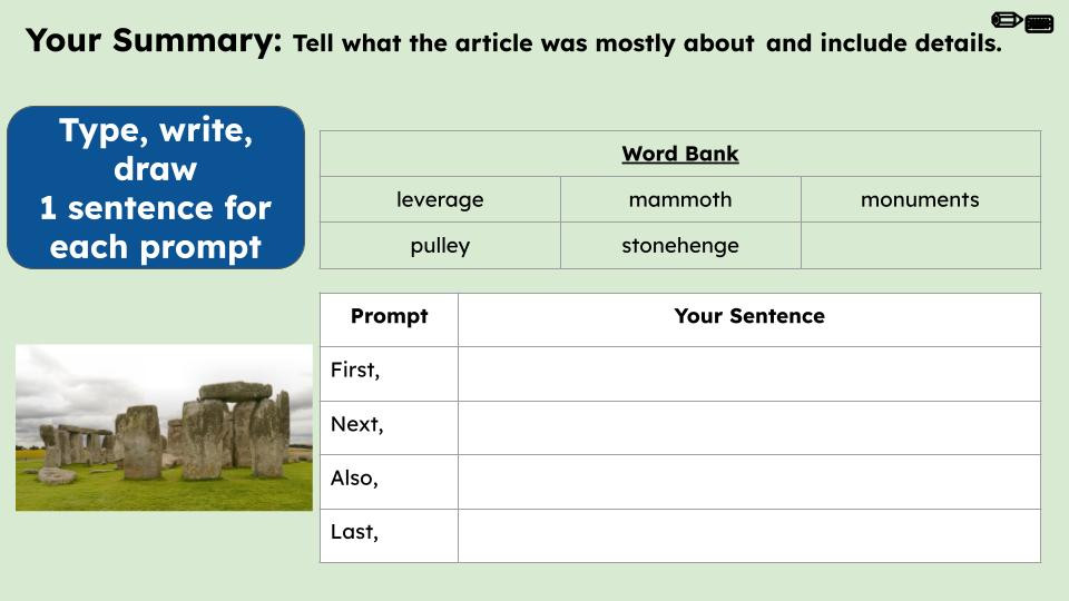 Stonehenge Informational Text Reading Passage and Activities
