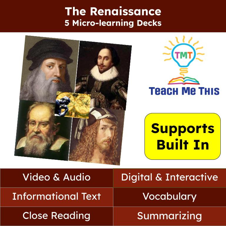 Renaissance Informational Text Reading Passage and Activities BUNDLE