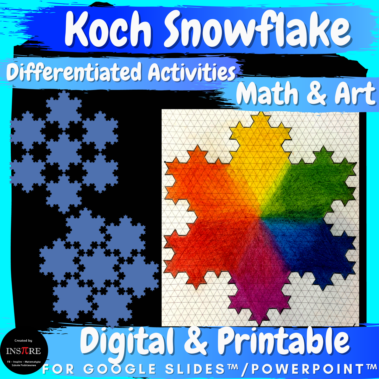 New Year's Resolutions Fractal Koch Snowflake - Tessellation Math & Art ...