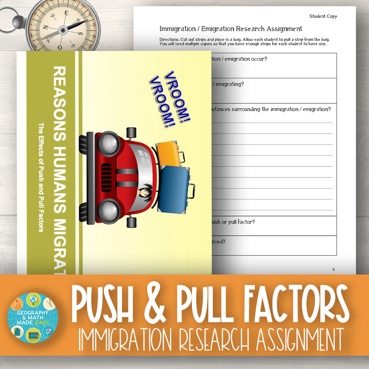 Geography: Push and Pull Factors on Human Migration (Includes lesson ...