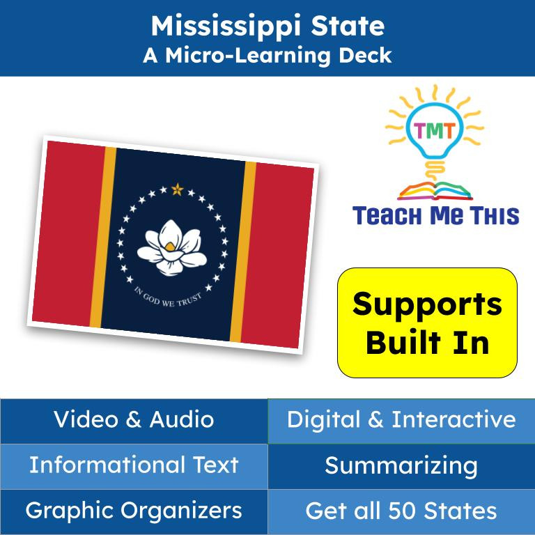 Mississippi (50 States and Capitals) Informational Text and Activities