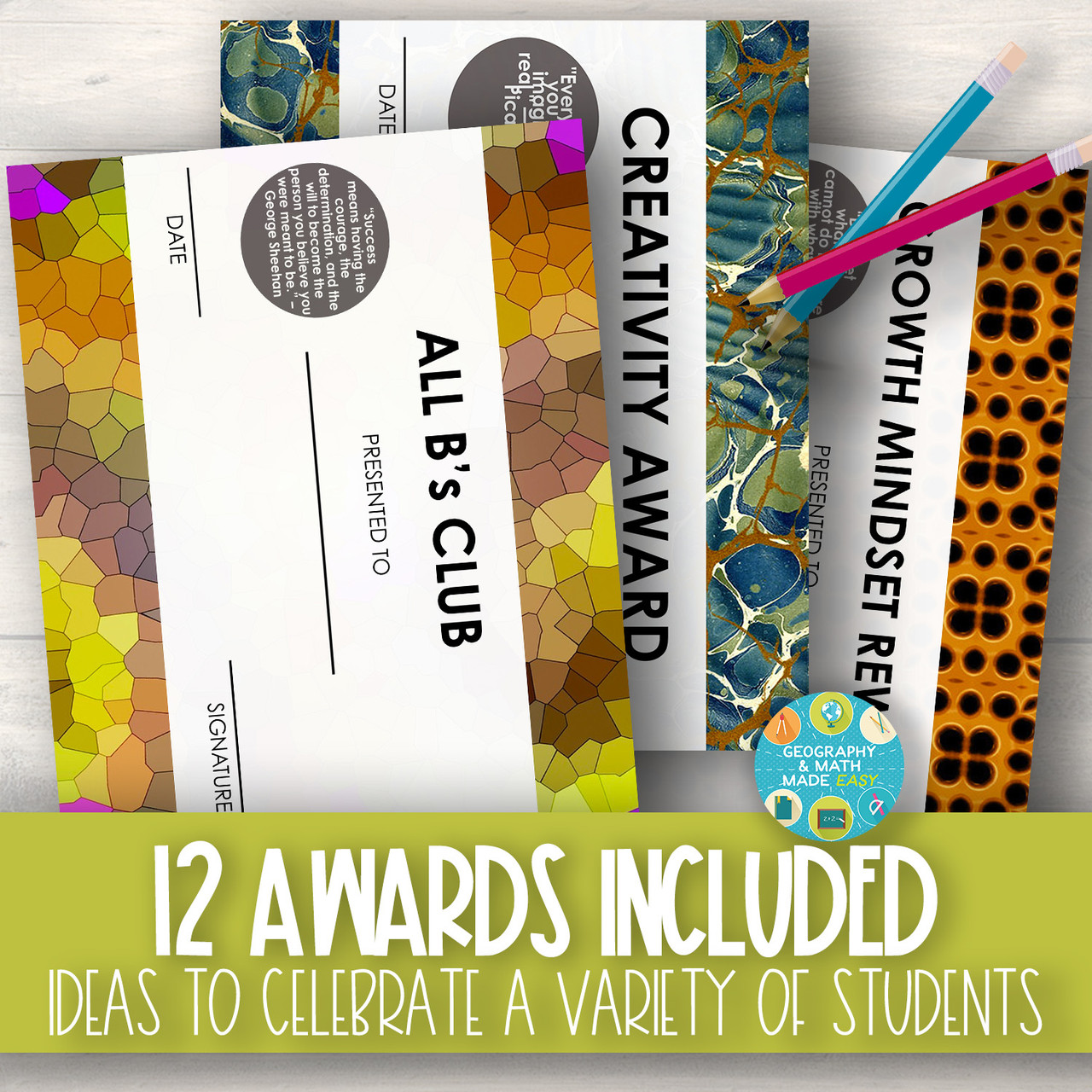 MIDDLE SCHOOL & HIGH SCHOOL STUDENT AWARDS CERTIFICATES (EDITABLE ...