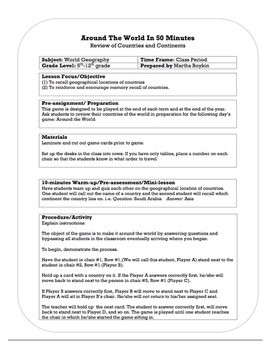 Geography Game: Around The World (Countries and Continents)