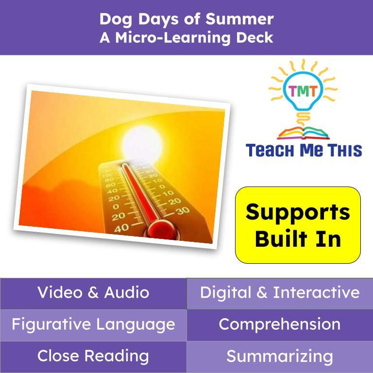 Dog Days of Summer Figurative Language Reading Passage and Activities