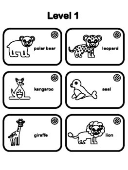 Zoo Animal Vocabulary Taboo Game for ESL