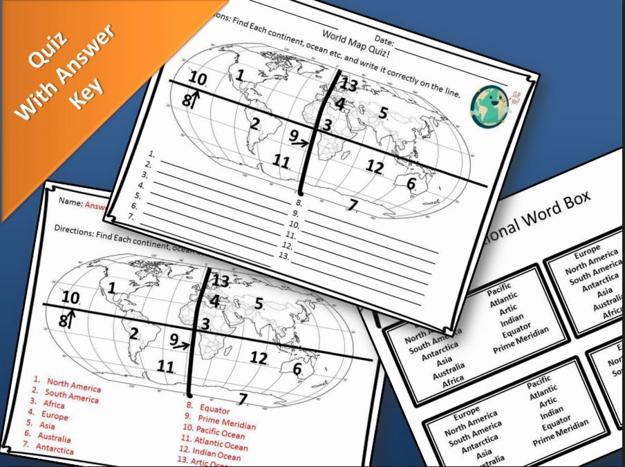 World Map Activities and Quiz - Amped Up Learning