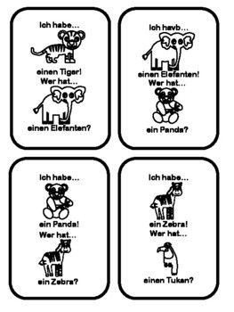 German Zoo Animal Vocabulary I Have Who Has Game