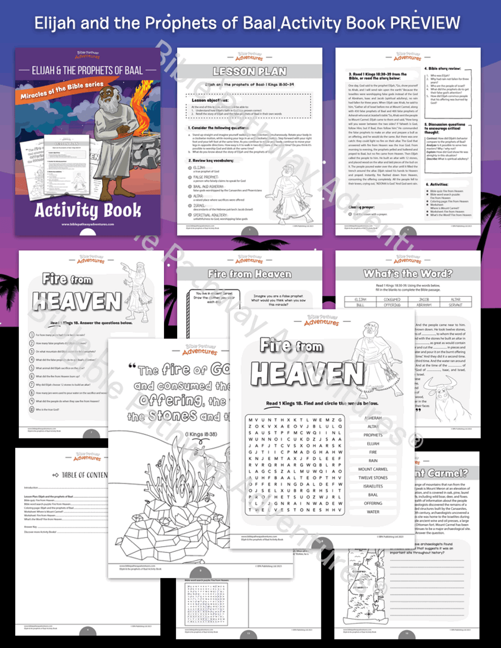 coloring pages elijah and baal