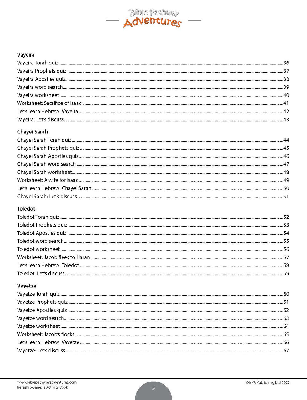 Bereshit | Genesis: Torah Portion Activity Book