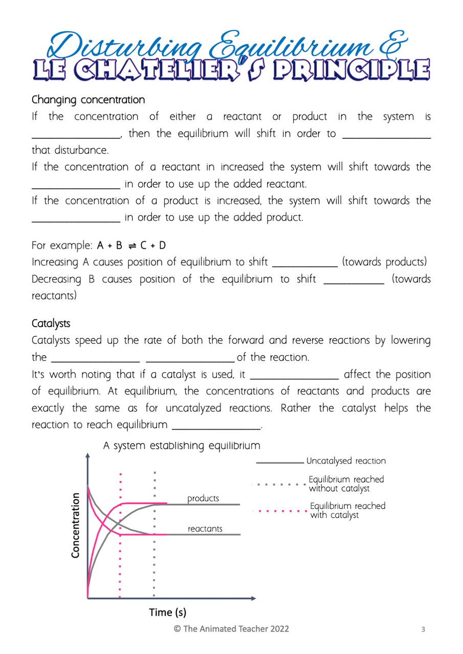 Le Chatelier’s Principle Worksheets