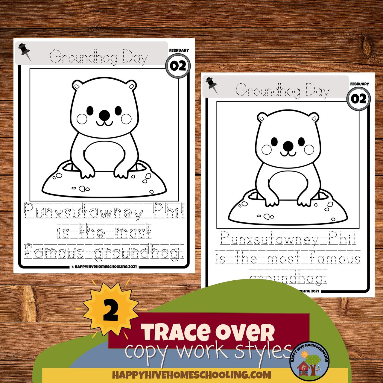 February Copywork Printables - Trace Over