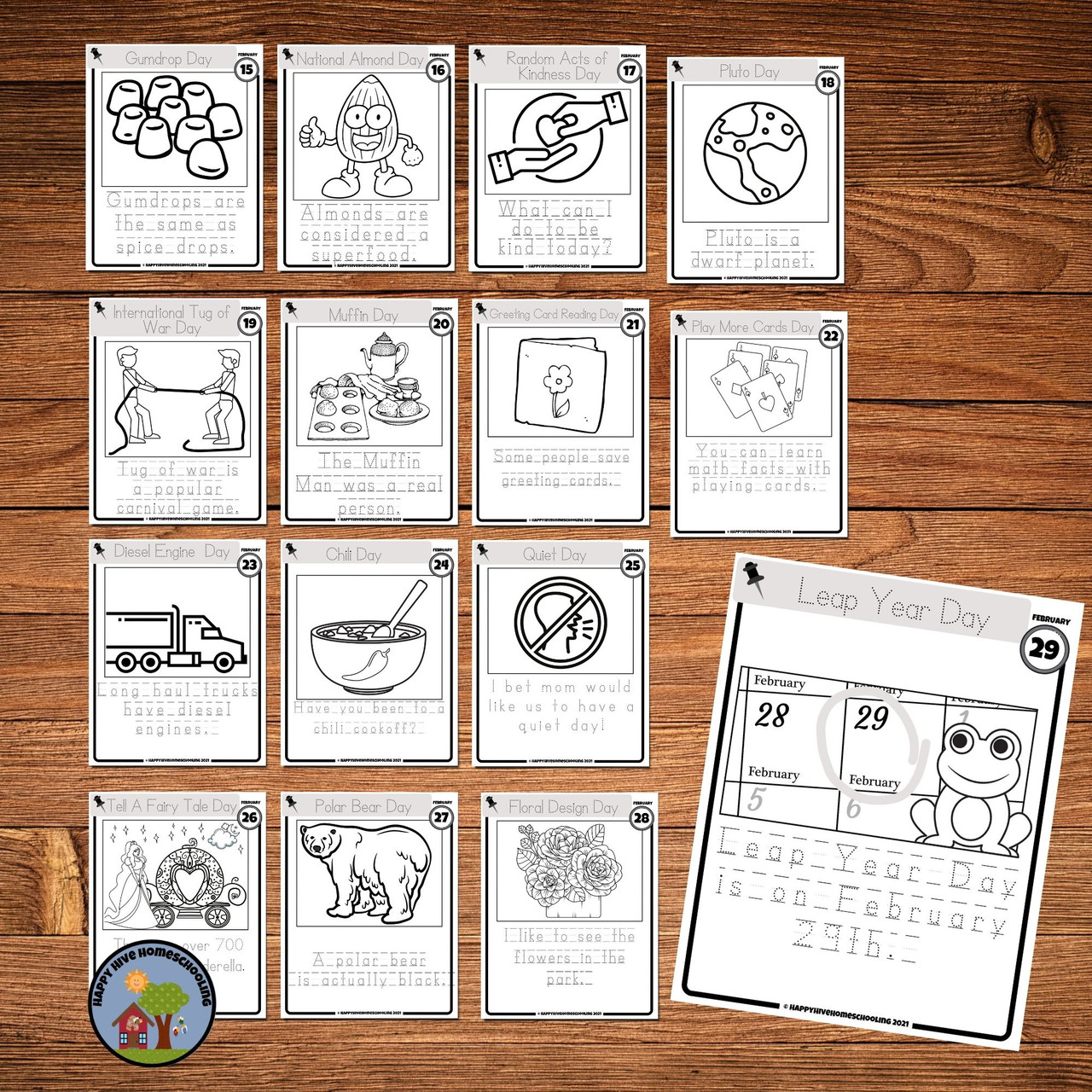 February Copywork Printables - Trace Over