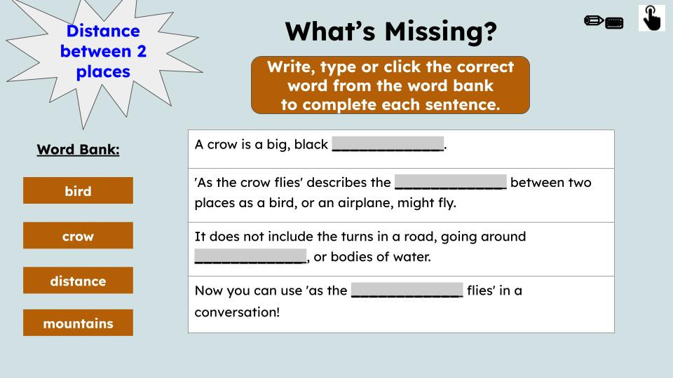 As the Crow Flies Figurative Language Reading Passage and Activities