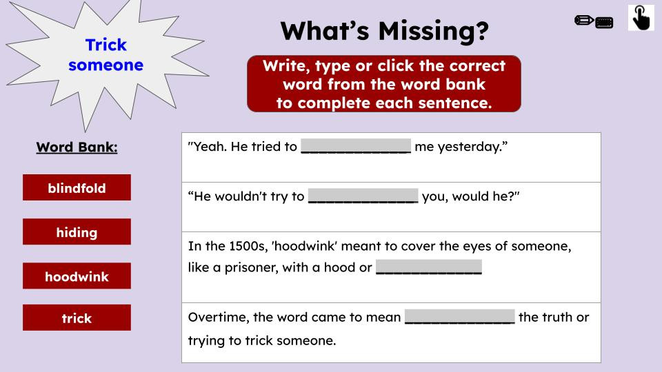 Hoodwink Figurative Language Reading Passage and Activities