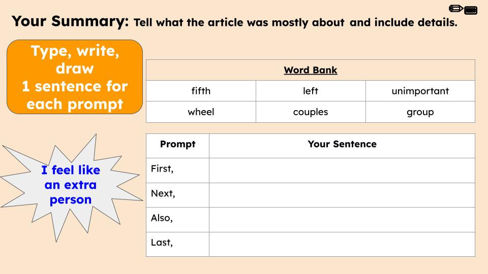 Fifth Wheel Figurative Language Reading Passage and Activities